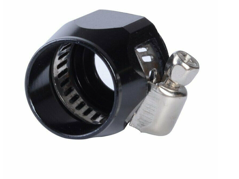 AN8 AN-8 Push On Hose End Cover Clamp Finisher Black Aluminum Anodized ...