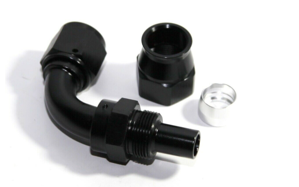 (one) AN10 10AN AN-10 90°Degree Swivel Fuel Oil Gas Line Hose End ...