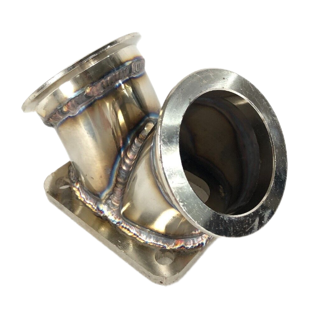 T4-4Bolt to Twin 2.5" V-Band Turbo Charger Flange Adapter with Clamps ...